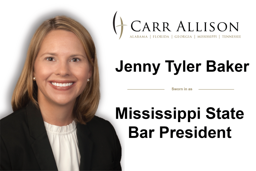 Baker Sworn in as Mississippi State Bar President - Carr Allison